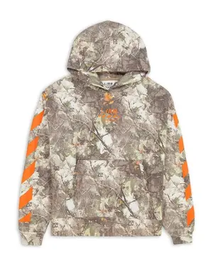 Off-White Cotton Camouflage Diagonal Graphic Logo Hoodie - Camo