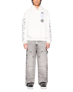 Off-White Cotton Active Logo Graphic Hoodie