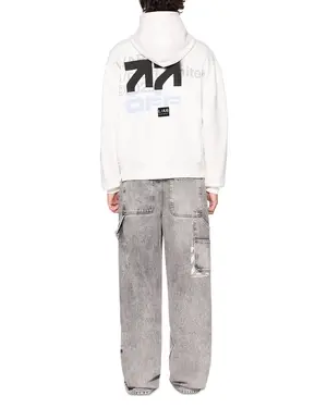 Off-White Cotton Active Logo Graphic Hoodie