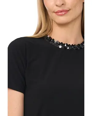 CECE DUPRAZ Embellished Crewneck Top