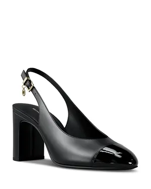 Michael Kors Piper Leather Flex Slingback Pumps - Black