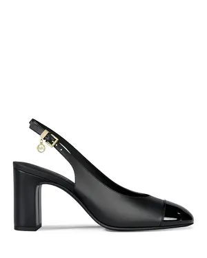 Michael Kors Piper Leather Flex Slingback Pumps - Black