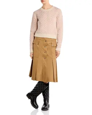Moncler Textured Wool Blend Crewneck Sweater