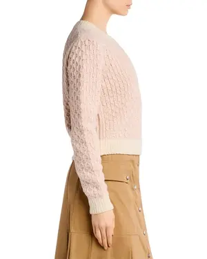 Moncler Textured Wool Blend Crewneck Sweater
