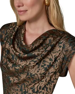 Donna Karan New York Cowl Neck Burnout Dress