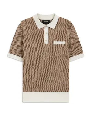 BOSS L-lomato Cotton Blend Knit Polo Shirt