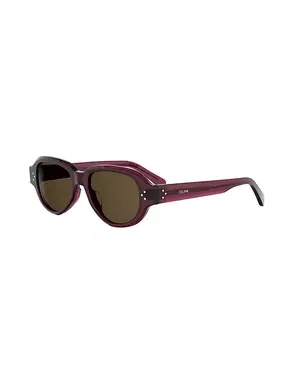 Celine 52mm Round Frame Sunglasses - Shiny Red