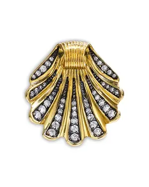BY PARIAH 14k Yellow Diamond Shell Pendant, 0.33 Tcw