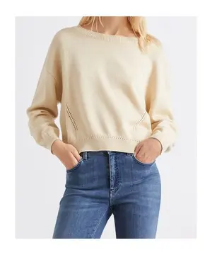 Marella Ribbed Knit Sweater - Nude