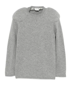 Comme Des Garçons Crewneck Padded-shoulder Jumper - Grey
