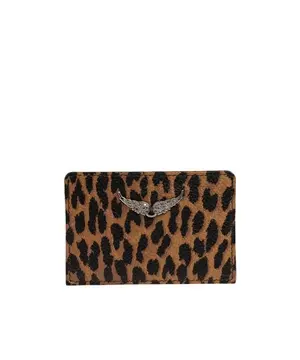 Zadig&Voltaire Voltaire Printed Card Holder Wallet - Brown