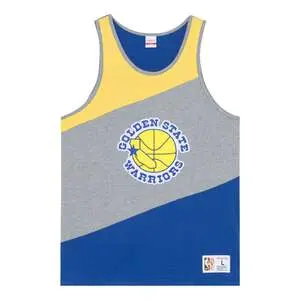 Mitchell & Ness X Nba Hwc Colorblocked Cotton Tank 'golden State Warriors - Grey/blue/yellow