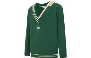 Mitchell & Ness Branded Contrasting V-neck Sweater