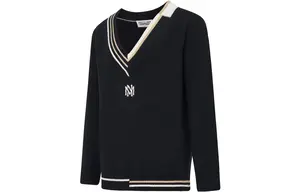 Mitchell & Ness Branded Contrasting V-neck Sweater