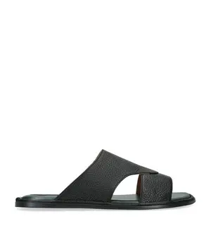 BROTINI Leather Two-strap Sandals - Black