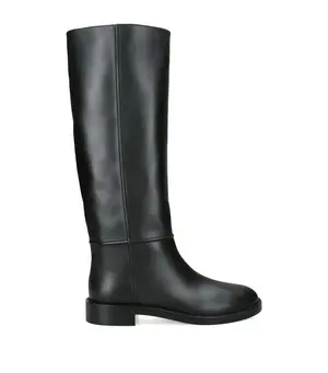 GIANVITO ROSSI Leather Knee-high Riding Boots - Black