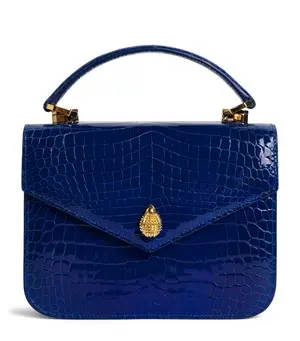 ETHAN K Crocodile Leather Infinity Top-handle Bag