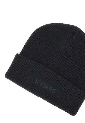 Iceberg Ribbed Logo Beanie Hat