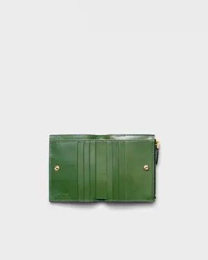 Prada Small Woven Madras Leather Wallet