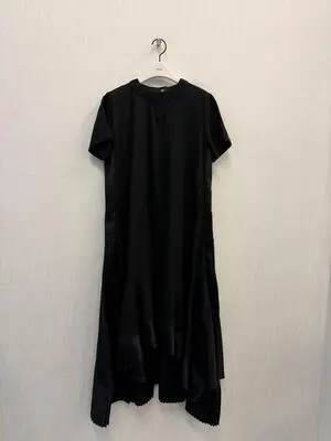 Sacai Ruffled Asymmetric Crewneck Dress