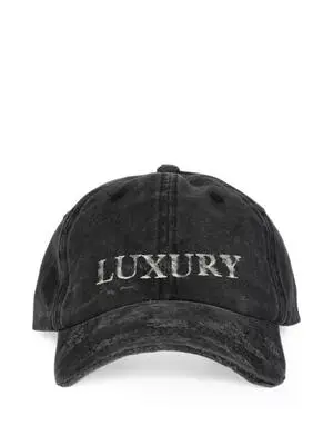 CAPTURE GALLERY Distressed Embroidered Baseball Cap - Black