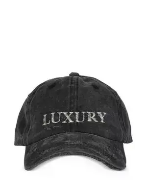 CAPTURE GALLERY Distressed Embroidered Baseball Cap - Black