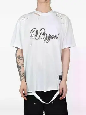 WIZZARD Distressed Graphic-print T-shirt