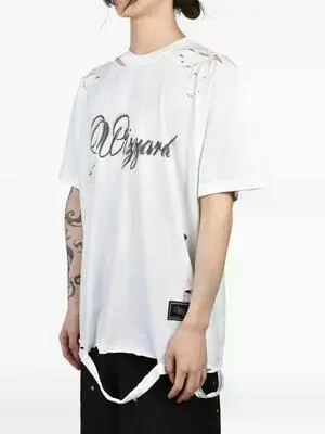 WIZZARD Distressed Graphic-print T-shirt