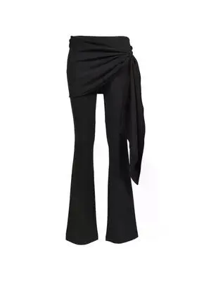BOHEMSEO Strap-tied Flared Trousers - Black