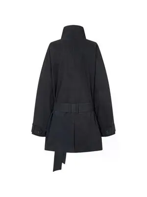 STUDIO TOMBOY Belted High-neck Single-breasted Coat - Black