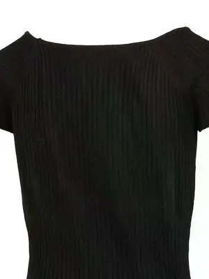 BOHEMSEO Ribbed Cap-sleeve Mini Dress