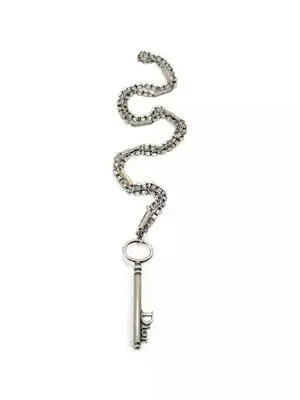 Dior 2000s Galliano Key Pendant Necklace - Silver