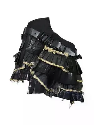 ONRUSH Asymmetric Layered Mini Skirt - Black