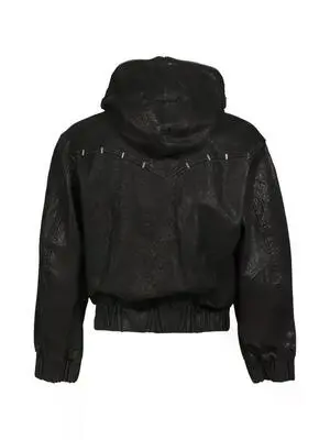ROCKSTEADY X Jian Ye Nyx Hooded Leather Jacket - Black
