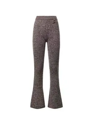 Sportmax Ribbed-knit Flared Trousers - Brown