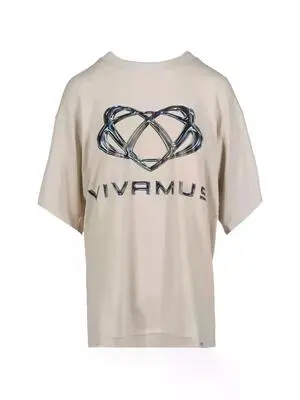 VIVAMUS Logo-print T-shirt - Neutrals