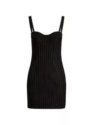 Dolce & Gabbana Pinstripe Wool Dress - Black