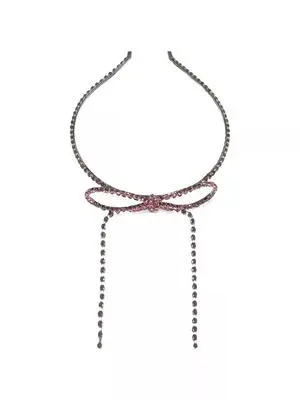 YELLOWSWALLOW Crystal-embellished Ribbon Hairband - Pink