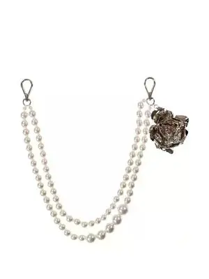 YELLOWSWALLOW Rose-charm Pearl Chain - White