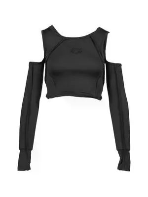 VIVAMUS Layered Cold-shoulder Top