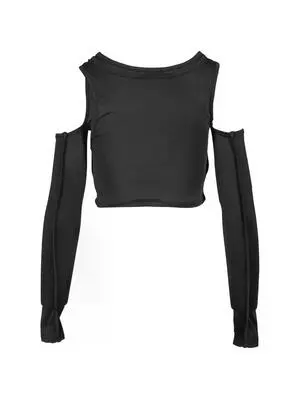VIVAMUS Layered Cold-shoulder Top