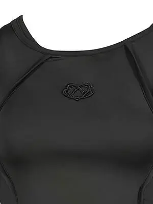 VIVAMUS Layered Cold-shoulder Top