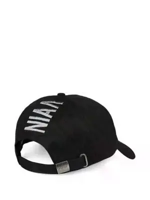 VAIN Embroidered Waxed-cotton Baseball Cap - Black