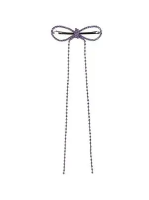 YELLOWSWALLOW Crystal Embellished Bow Hair Clip