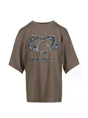 VIVAMUS Logo-print Crew-neck T-shirt - Brown