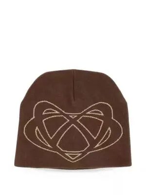 VIVAMUS Logo-intarsia Beanie Hat - Brown