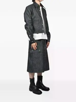 RIVET & HIDE Cropped Denim Shirt Jacket