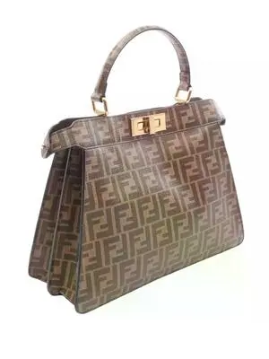 Fendi Antonio Lopez Medium Zucca Coated Canvas Peekaboo Iseeu Satchel - Brown