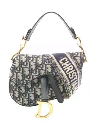 Dior 2000-2026 Mini Oblique Canvas Saddle Bag Satchel - Blue