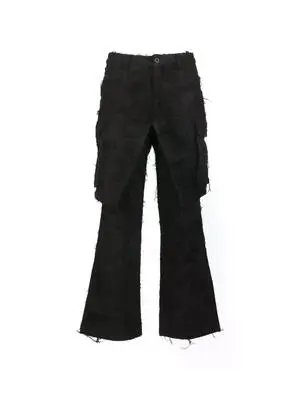 TROUBLED WATERS Double-layer Distressed Cargo Pants - Black